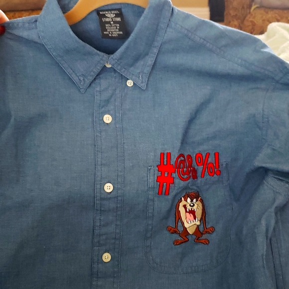Warner Bros. | Shirts | Vintage Taz Long Sleeves Buttondown Shirt ...